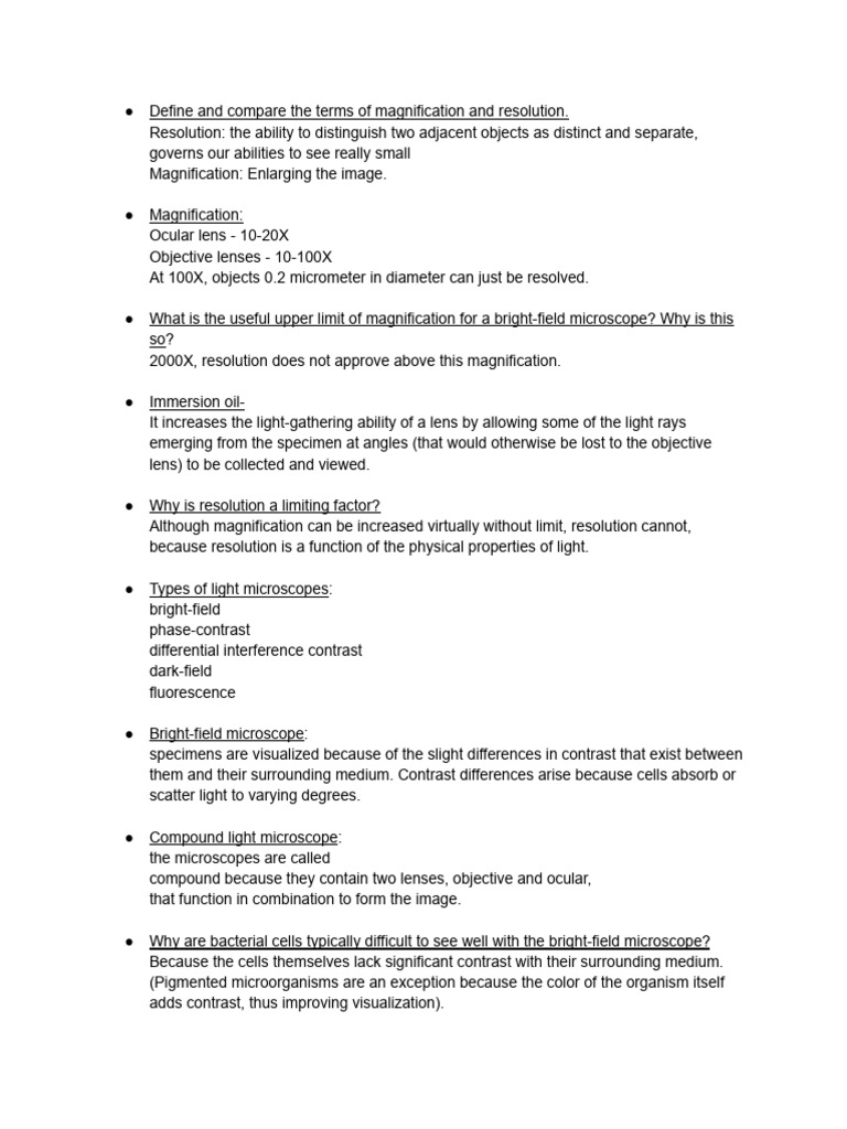 Microbiology Basic Notes | PDF | Microscopy | Microscope