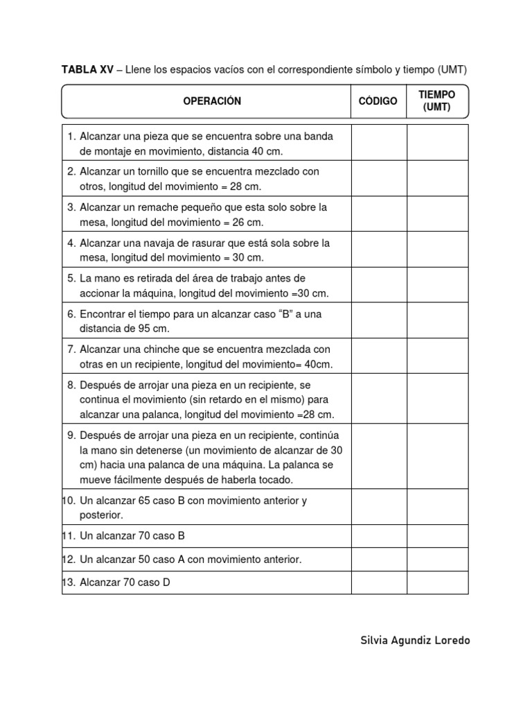 Ejercicios Mtm Tabla Xv Pdf Tornillo Arandela Hardware