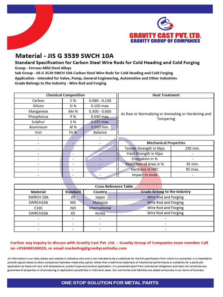 Jis G 3539 SWCH 10a | PDF | Steel | Forging