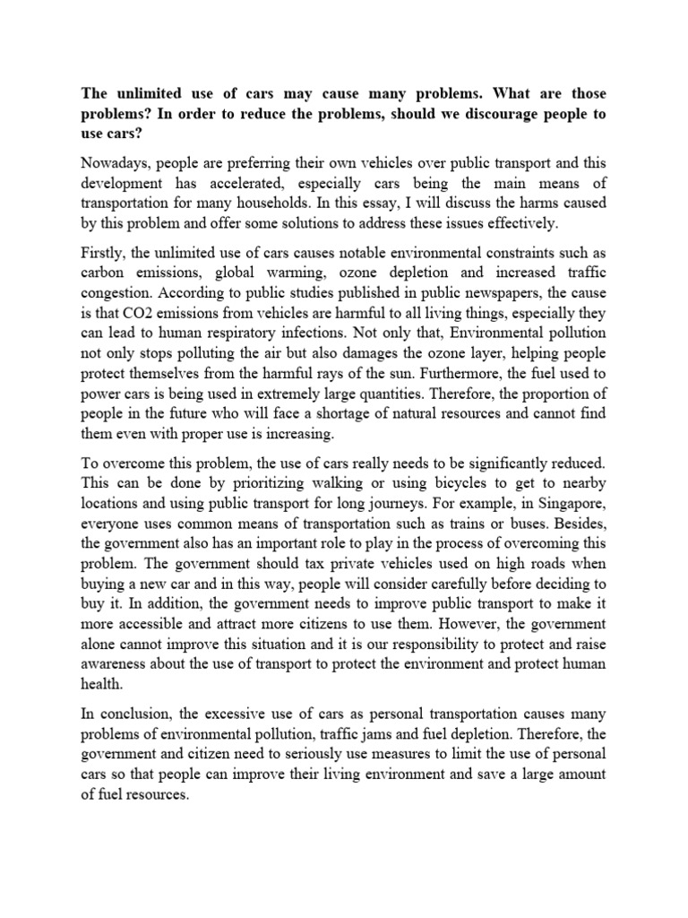 Environmental Impact of Car Overuse | PDF