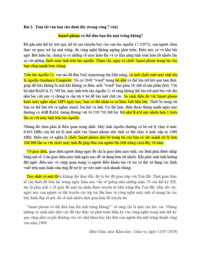 Chua Bai Tap Tom Tat | PDF