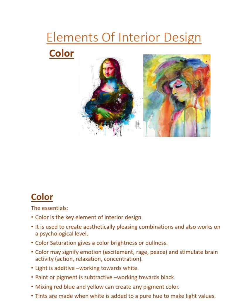 Elements of Interior Design-Part 5 Color | PDF | Color ...