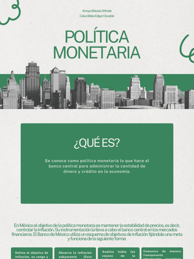 Política Monetaria | PDF | Inflación | La política monetaria