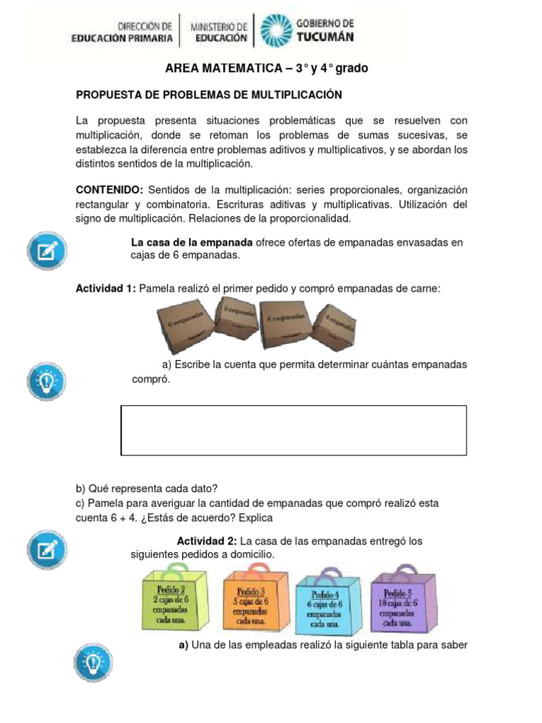 Problemas de Multiplicación - Secuencia Libro | PDF