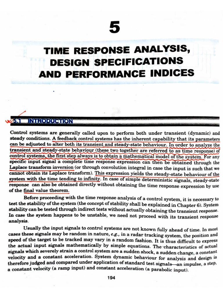 Time Response Analysis, Performance Indices | PDF