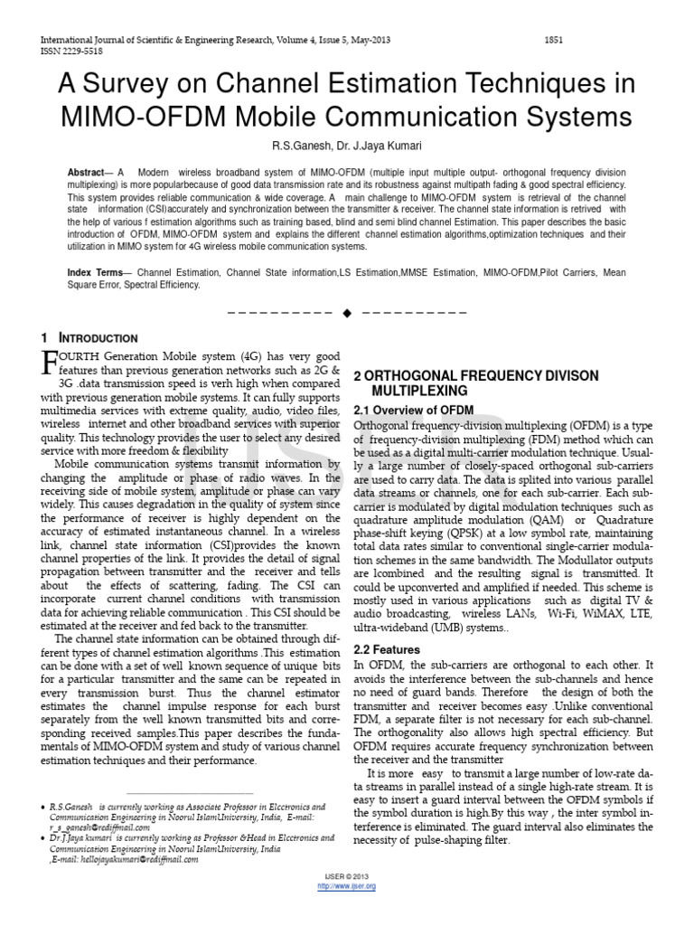 IJSER | PDF | Modulation | Orthogonal Frequency Division Multiplexing