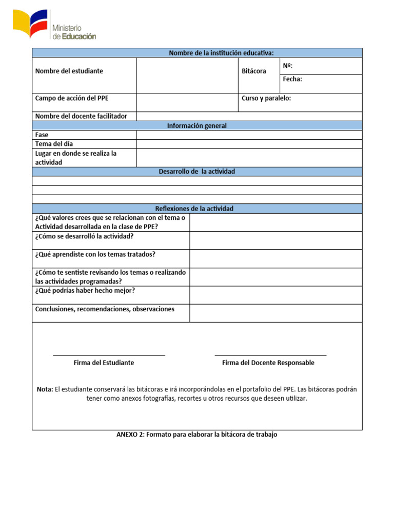 Bitacora Por Llenar | PDF | Crecimiento personal y profesional