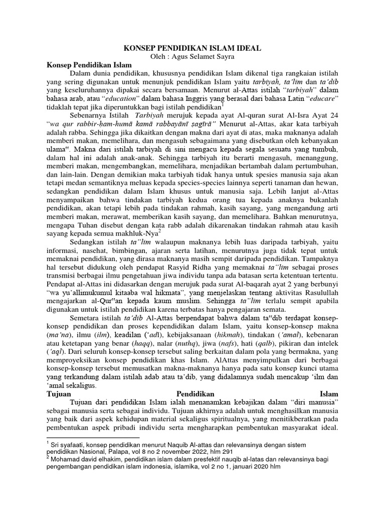 Agus Selamet Sayra-UTS Konsep Pendidikan Islam Ideal (Dr. Nashruddin ...