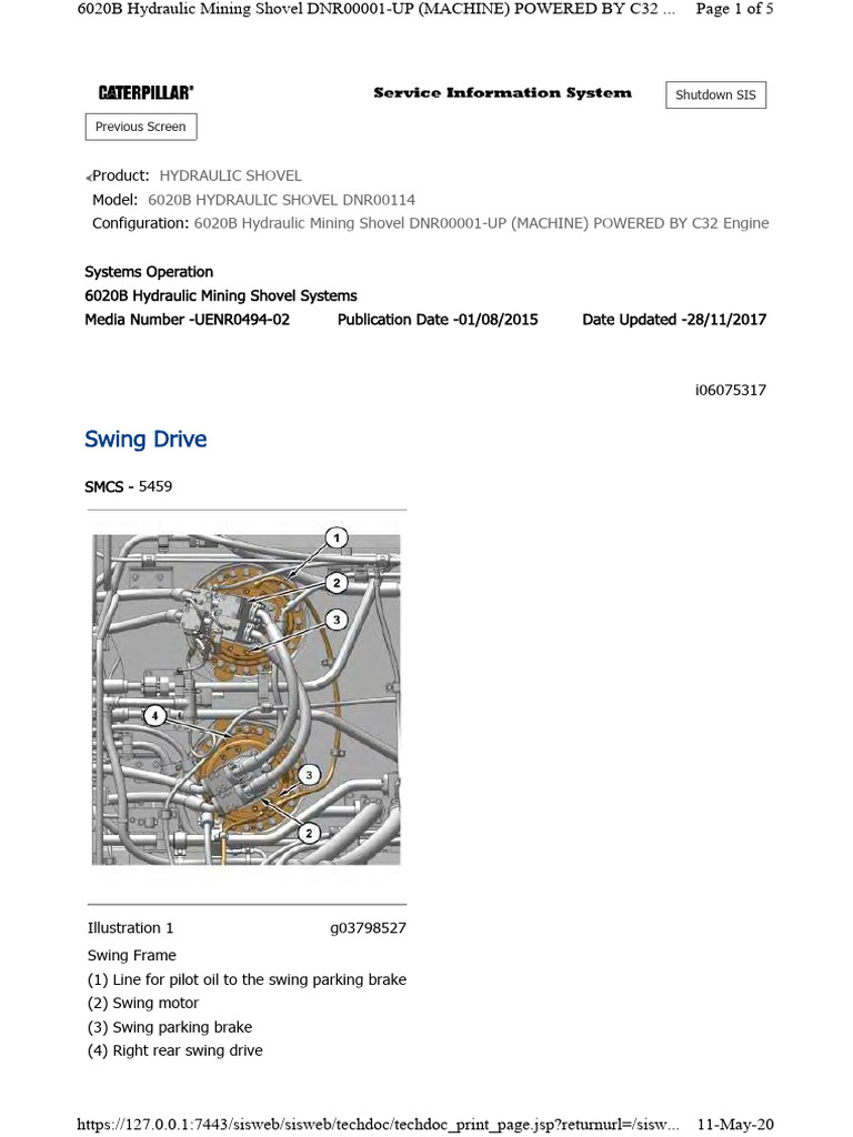 6020B Swing Drive - System Operation | PDF | Gear | Vehicle Technology