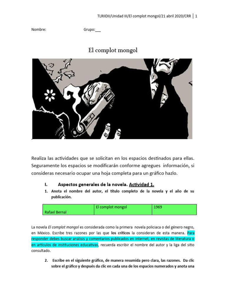 Análisis de "El complot mongol" | PDF | Novelas