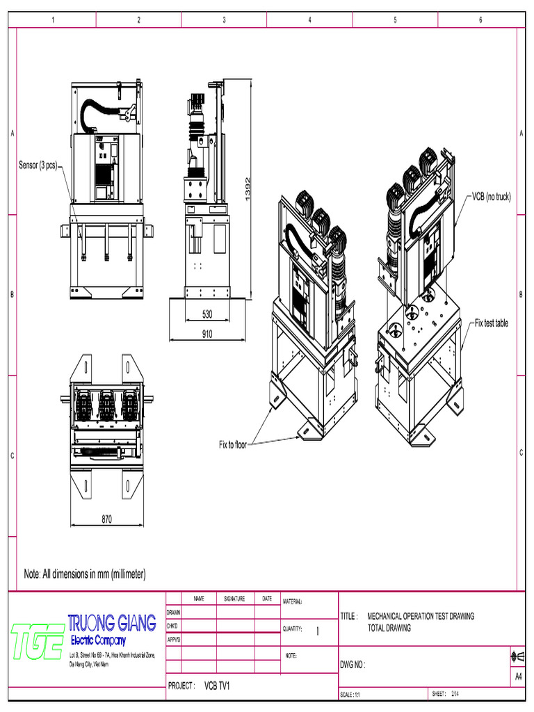 Mechanical Operation Test Drawing - r2 | PDF