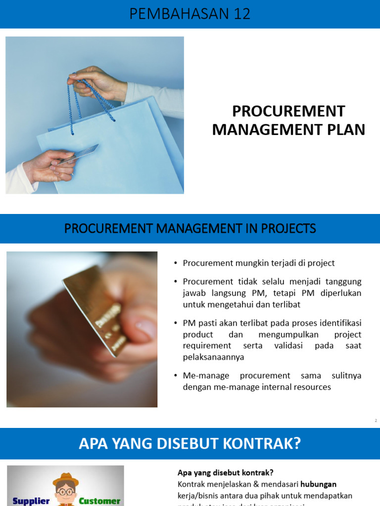 Pembahasan 12 PROCUREMENT Management Plan | PDF