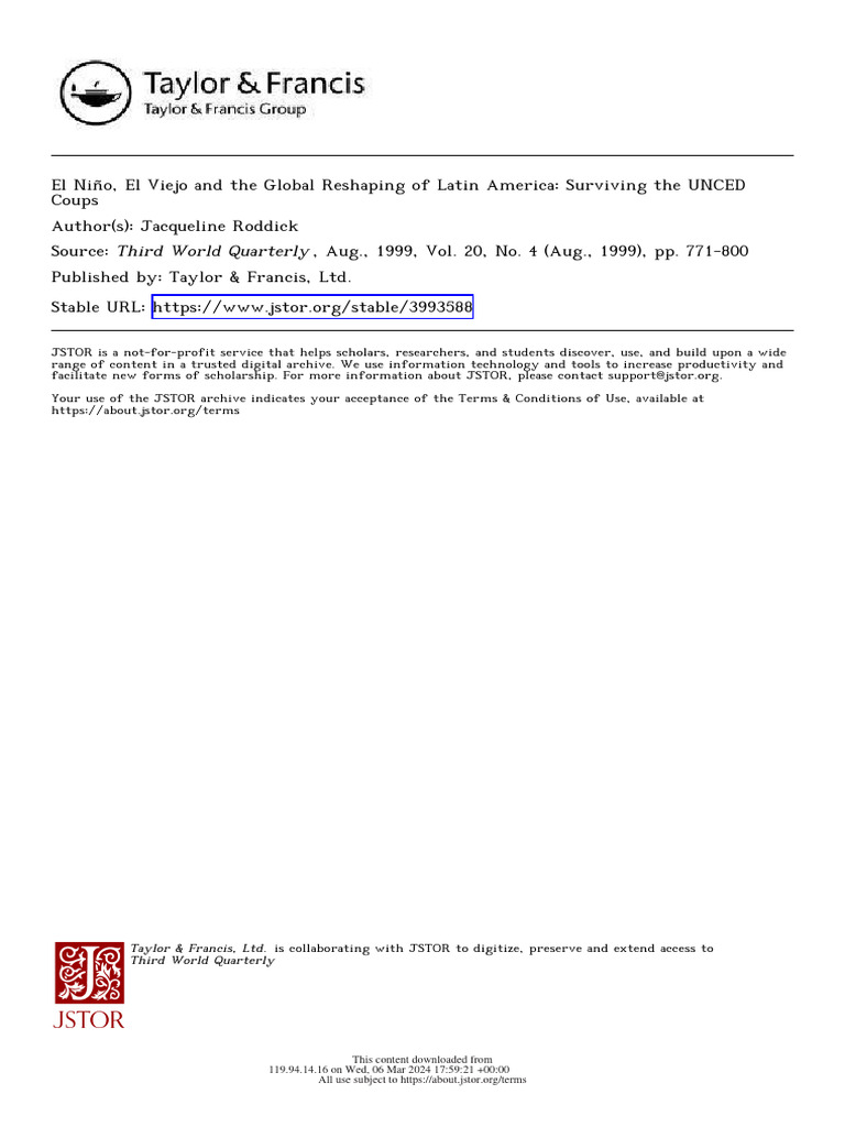 El Nino Phenomenon By Latin American Countries Communist Countries
