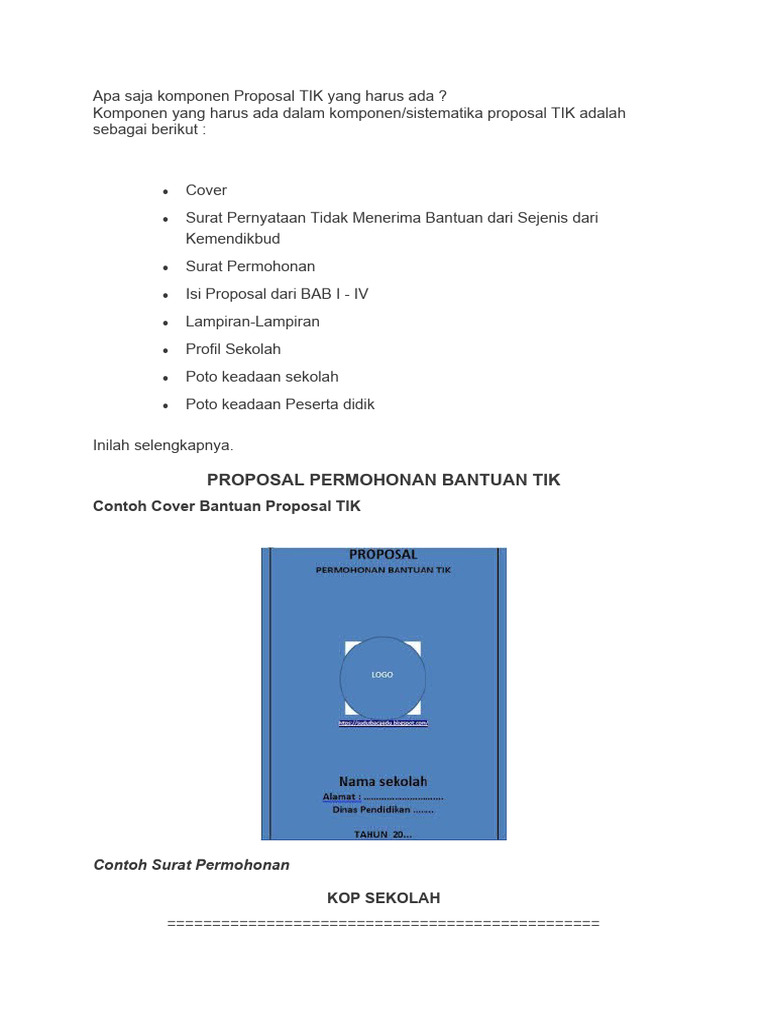 Apa Saja Komponen Proposal TIK Yang Harus Ada | PDF