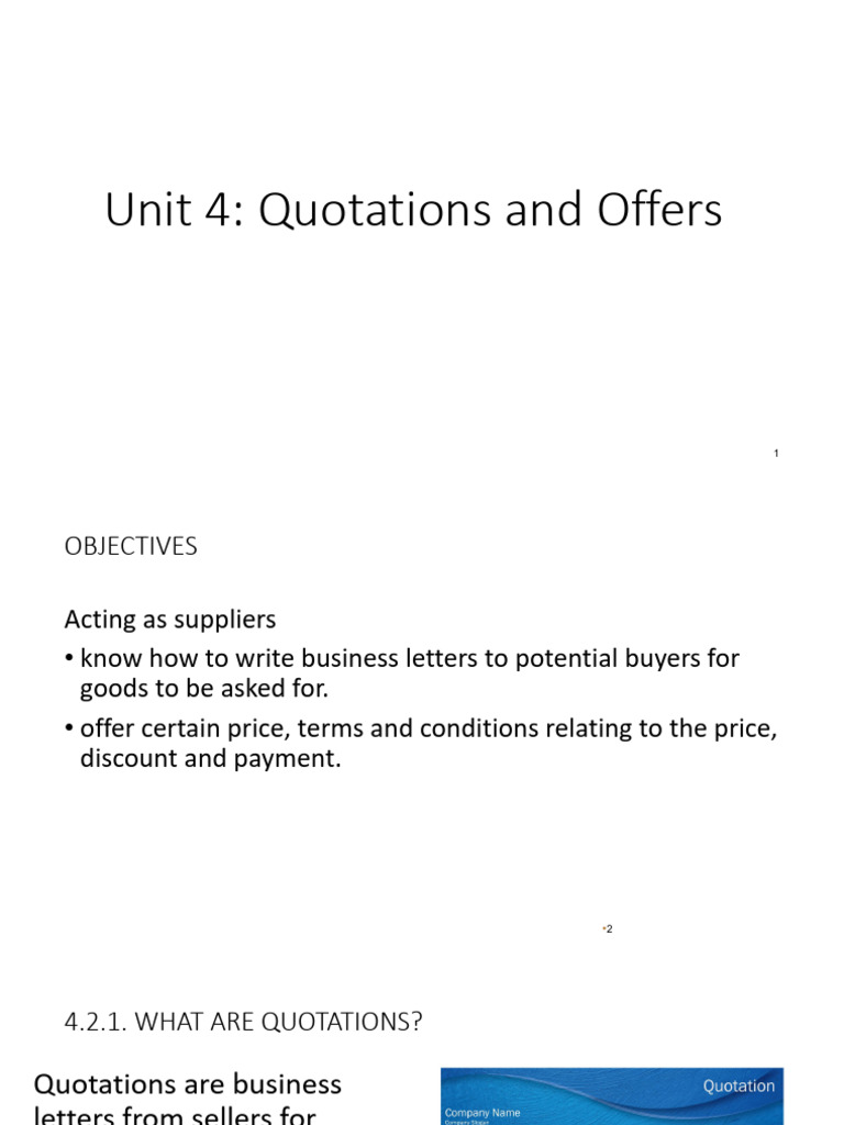 Writing Effective Quotations and Offers | PDF | Prices | Letter Of Credit