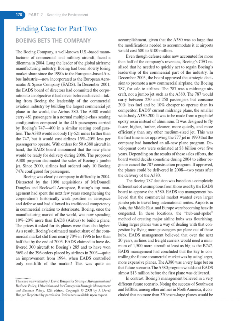 Boeing Case | PDF | Airbus | Airlines