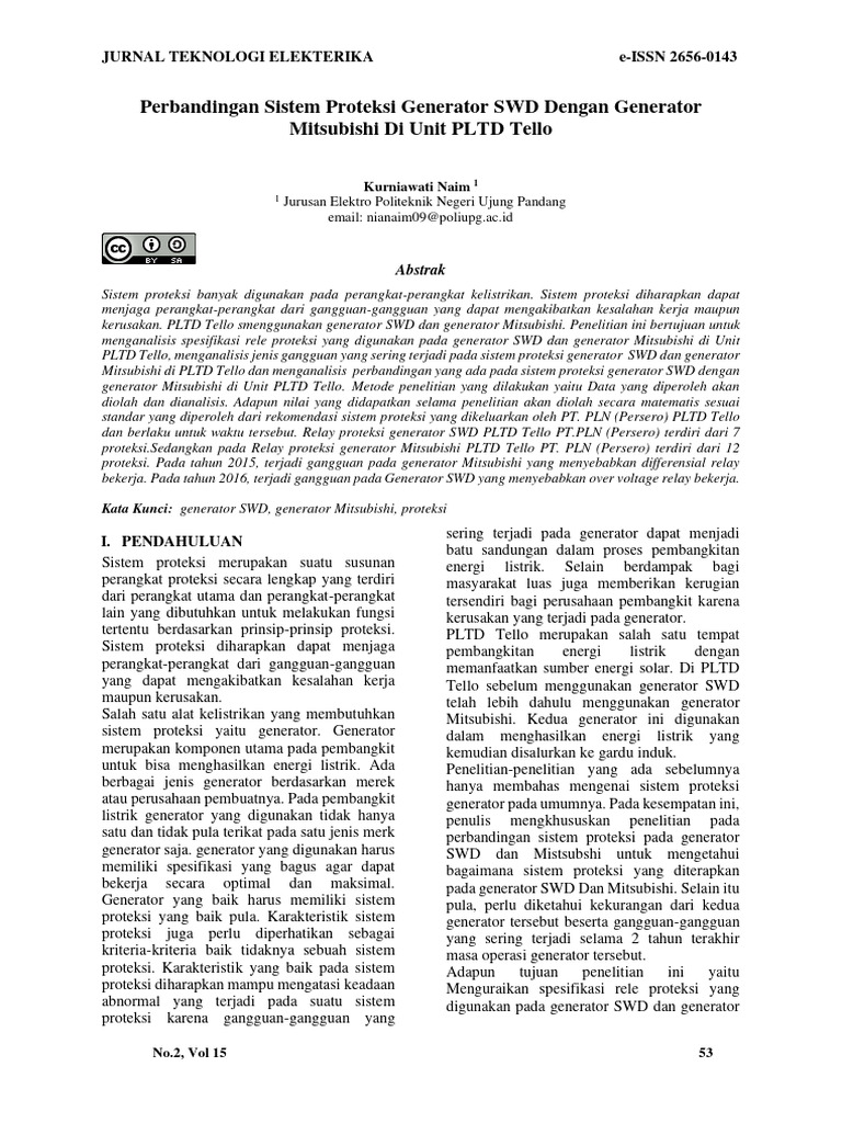 Perbandingan Proteksi Generator SWD dan Mitsubishi | PDF