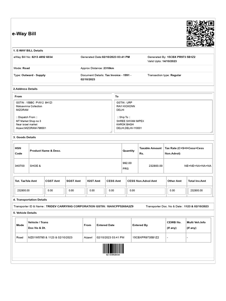 E-Way Bill System | PDF | Taxation | Economy Of India