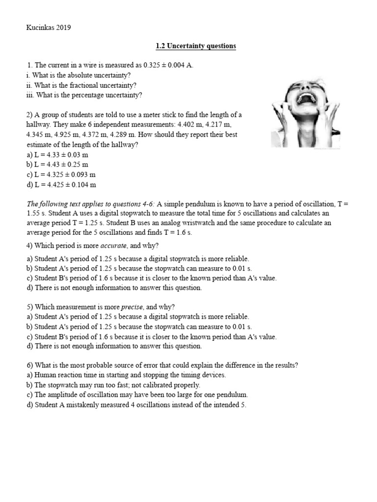 1.2 Uncertainty Questions Kucinkas | PDF