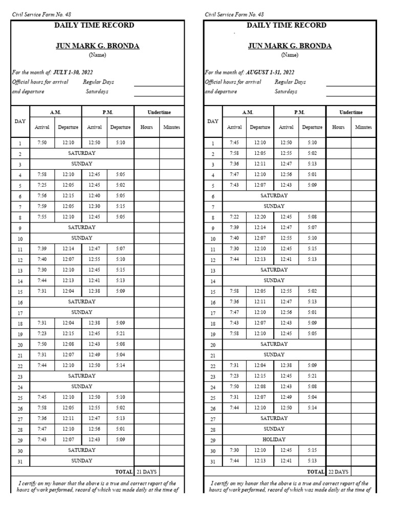 DTR July & August | PDF | Government | Public Law