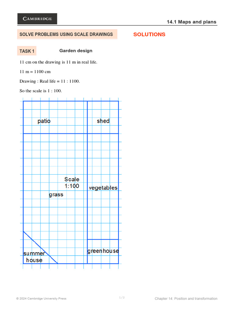 Solve Problems Using Scale Drawings SOLUTIONS | PDF