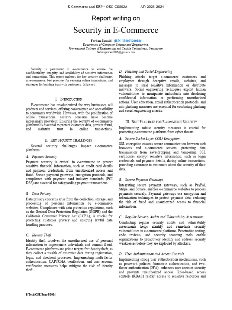 Farhan Jawaid (ERP CA2) | PDF | Security | Computer Security