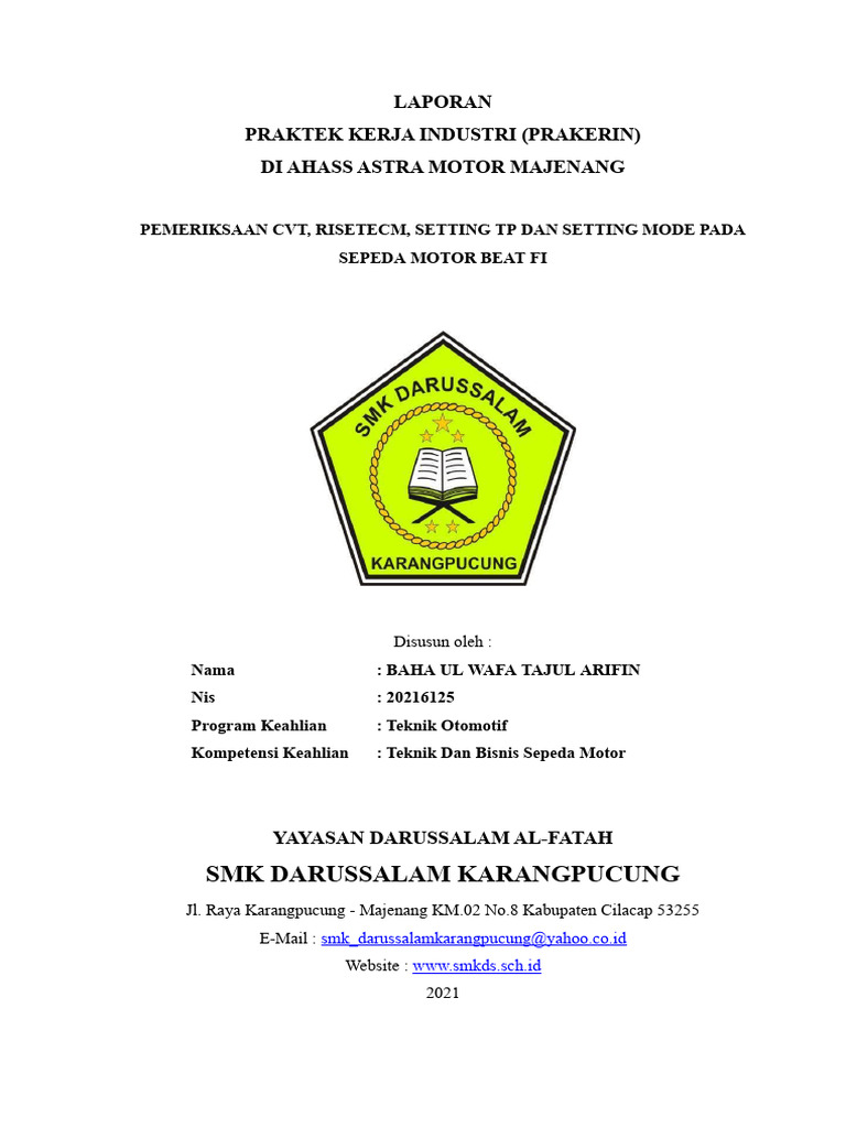 Laporan PKL Baha Ul Wafa Di Astra Motor Majenang | PDF