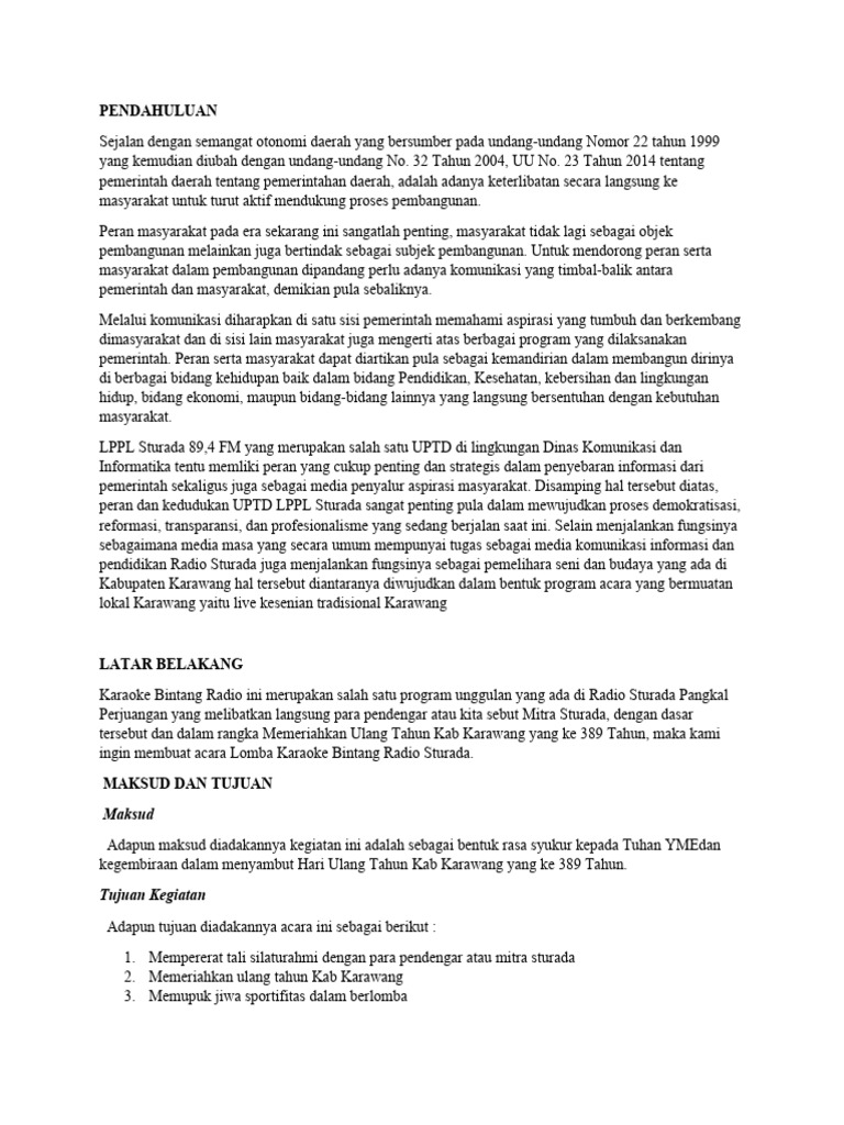 Proposal Lomba Karaoke | PDF