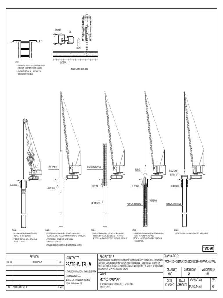 02 PROPOSED CONSTRUCTION SEQUENCE FOR DIAPHRAGM WALL | PDF | Civil ...