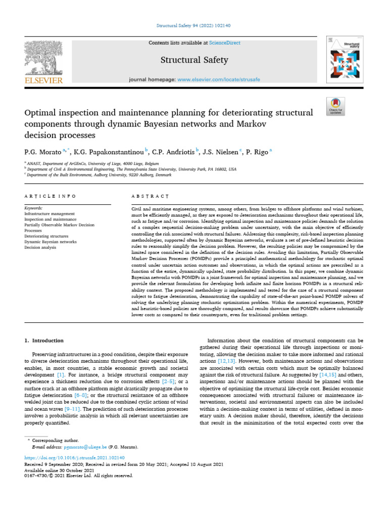 Optimal Inspection And Maintenance Planning For Deteriorating Structural Components Through