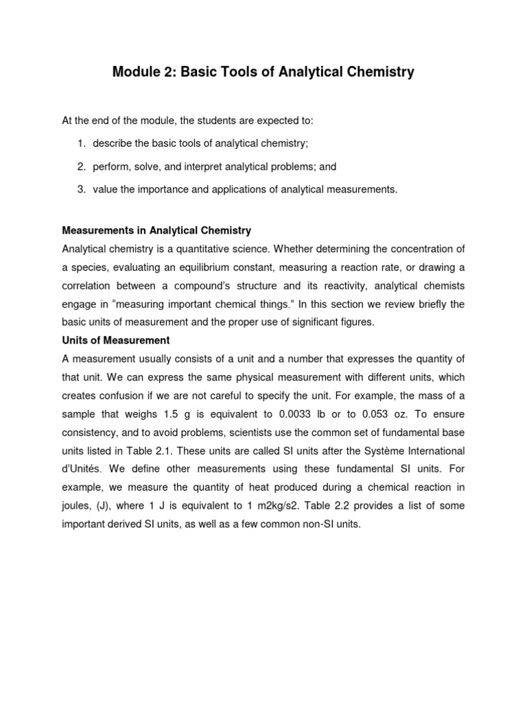 Module 2 Basic Tools | PDF | Significant Figures | Parts Per Notation