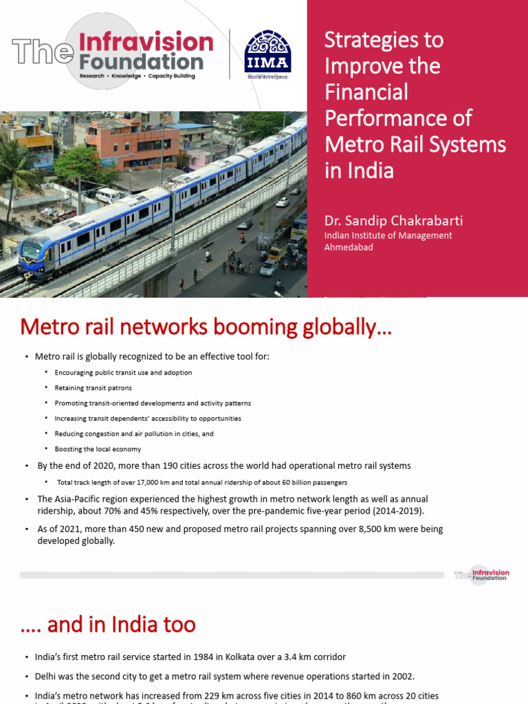 Strategies To Improve Financial Performance of Metro Systems in India ...