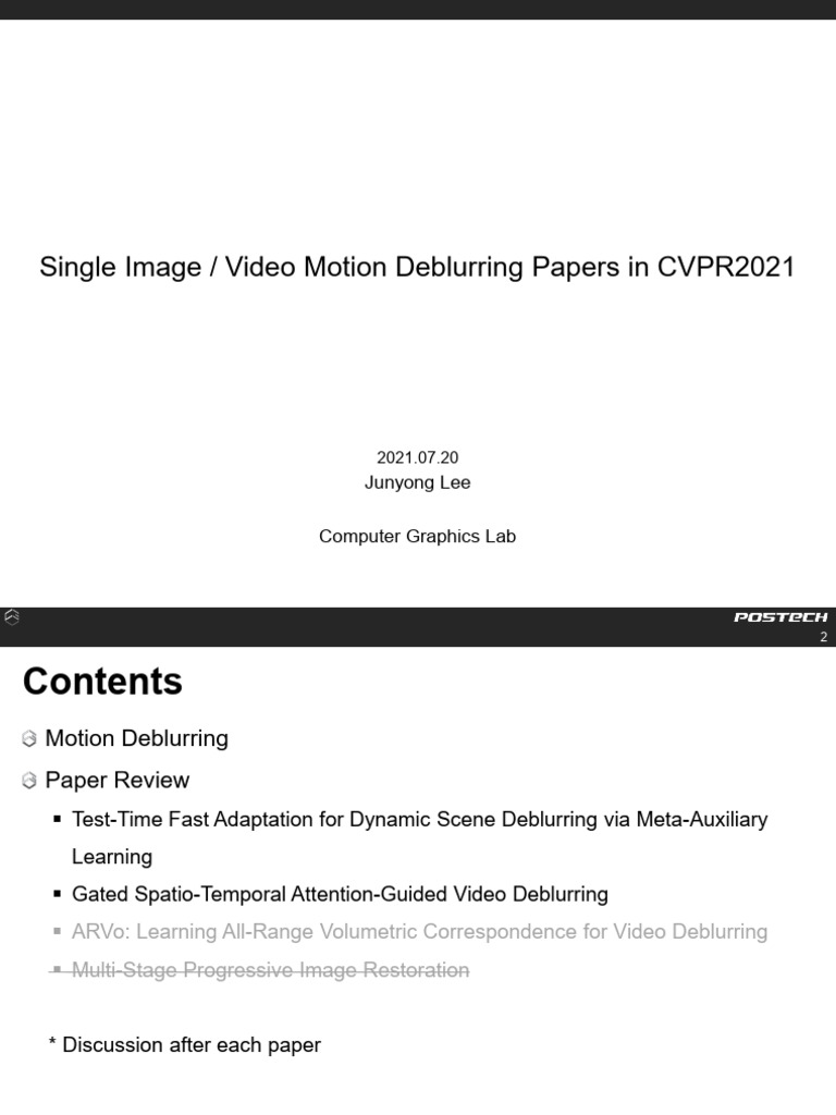Deblurring CVPR2021 | PDF | Shutter Speed | Aperture