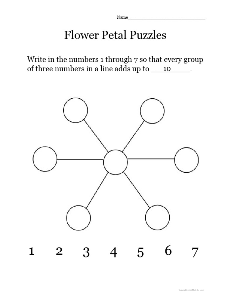 Challenge Problems - Flower Petal Puzzles | PDF