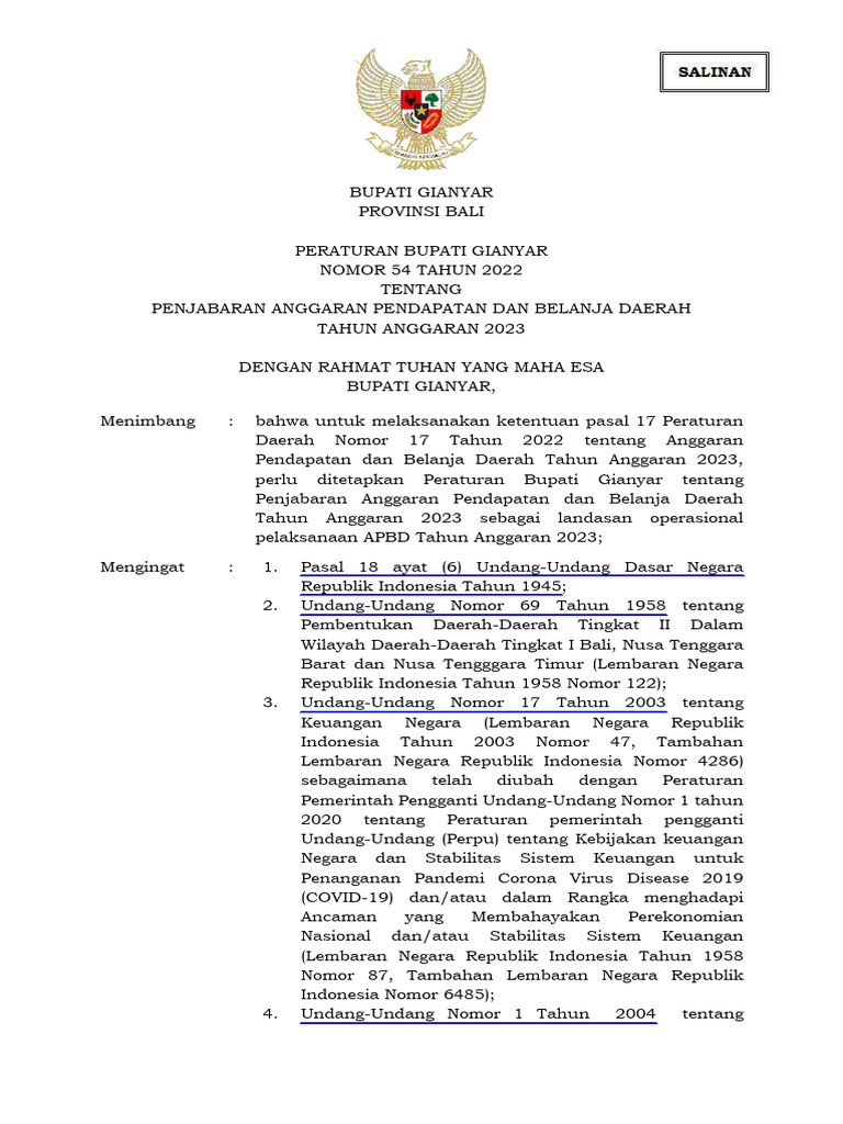 APBD Gianyar 2023 | PDF