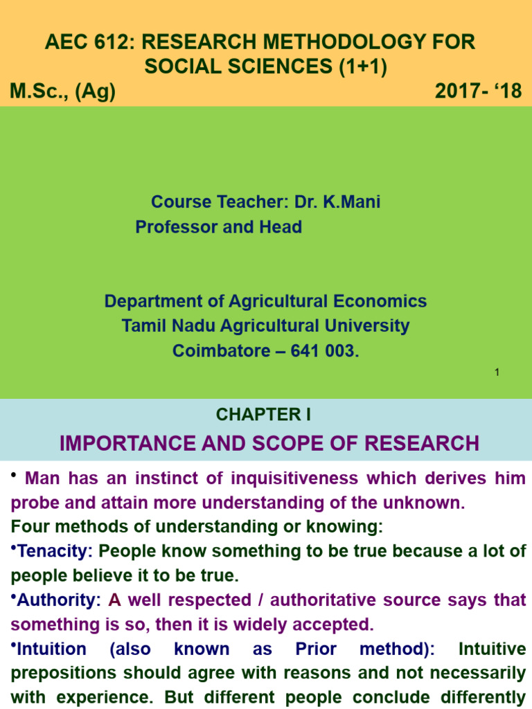 Research Methodology -2017-18 | PDF | Hypothesis | Quantitative Research