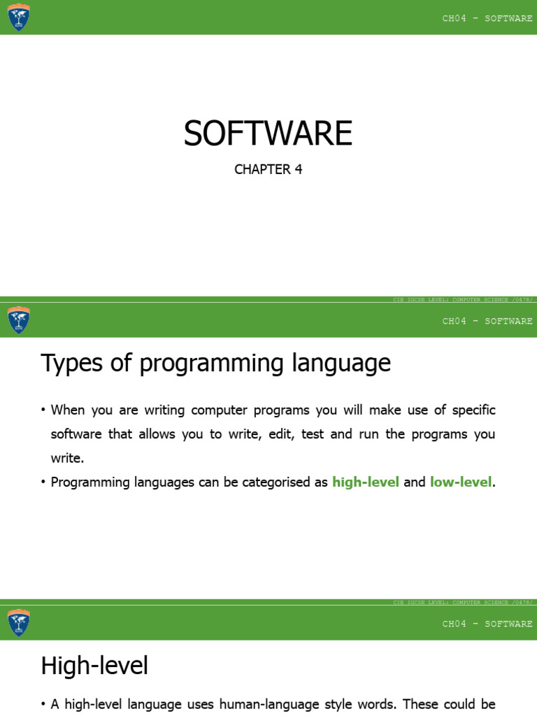 CH04 - Software | Download Free PDF | Assembly Language | Programming