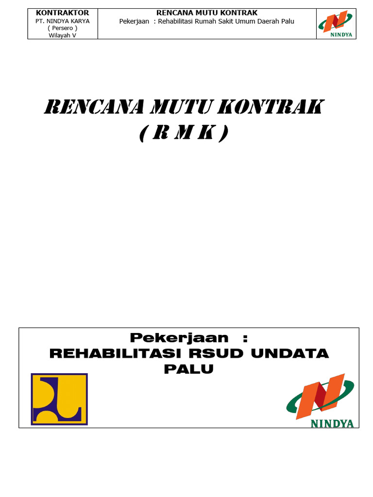 Rencana Mutu Kontrak (RMK) | PDF | Teknologi & Rekayasa