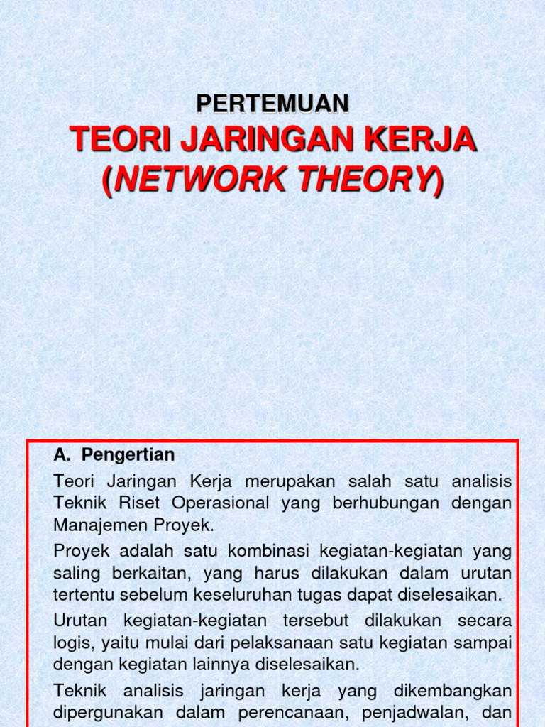 Pertemuan 5 Analisa Jaringan Kerja | PDF Pertemuan 5 Analisa Jaringan Kerja | PDF
