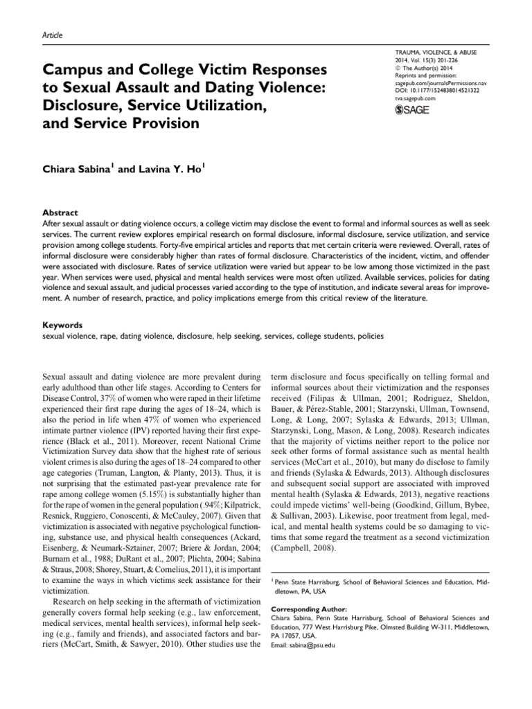 Sabina 2014 | PDF | Rape | Violence