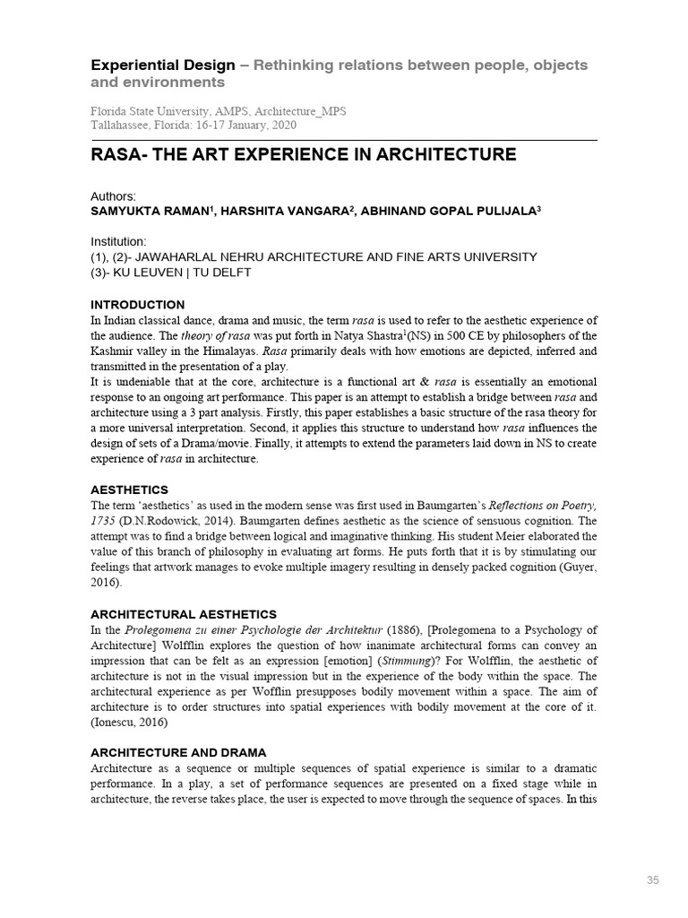 Rasa Theory in Architecture & Drama | PDF | Experience