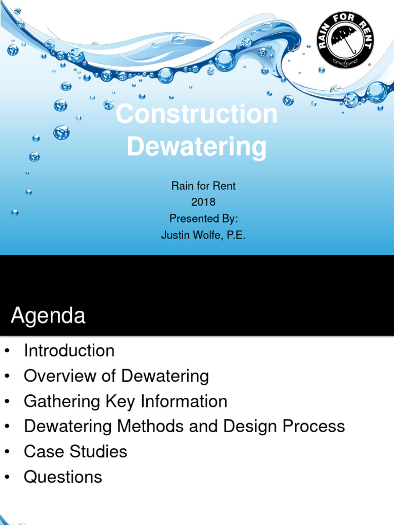 Construction Dewatering Techniques Guide | PDF | Groundwater | Pump