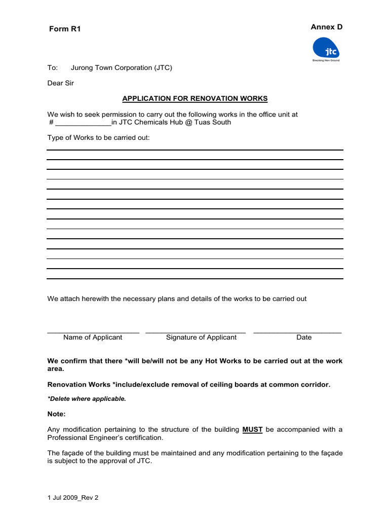 Annex D - Renovation Forms R1 To R4 Renovation Guide | PDF ...