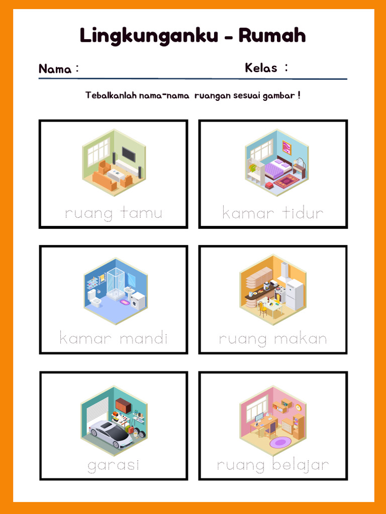 Lembar Kerja TK Tema Lingkunganku-Rumah Jingga Sederhana - 20240308 ...