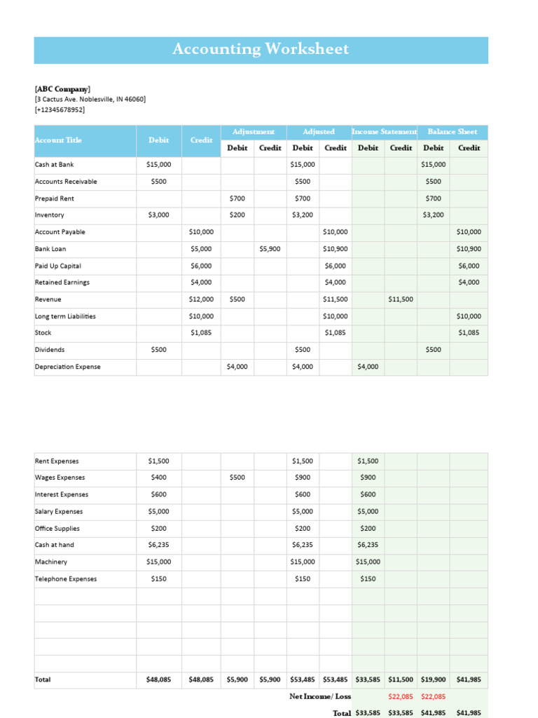 Accounting Worksheet (WWW - crafTI.pro) | PDF | Debits And Credits ...