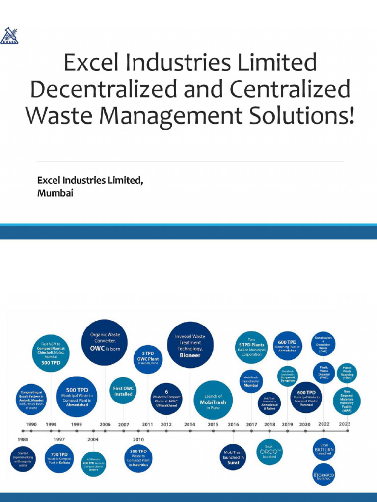 Excel Industries Limited Decentralized and Centralized Waste | PDF