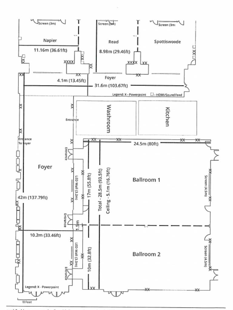 Grand Ballroom & Meeting Room & Foyer With Measurement | PDF