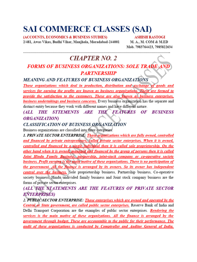 Chapter No. 2 Forms of Business Organization 1 | PDF | Partnership ... Chapter No. 2 Forms of Business Organization 1 | PDF | Partnership ...