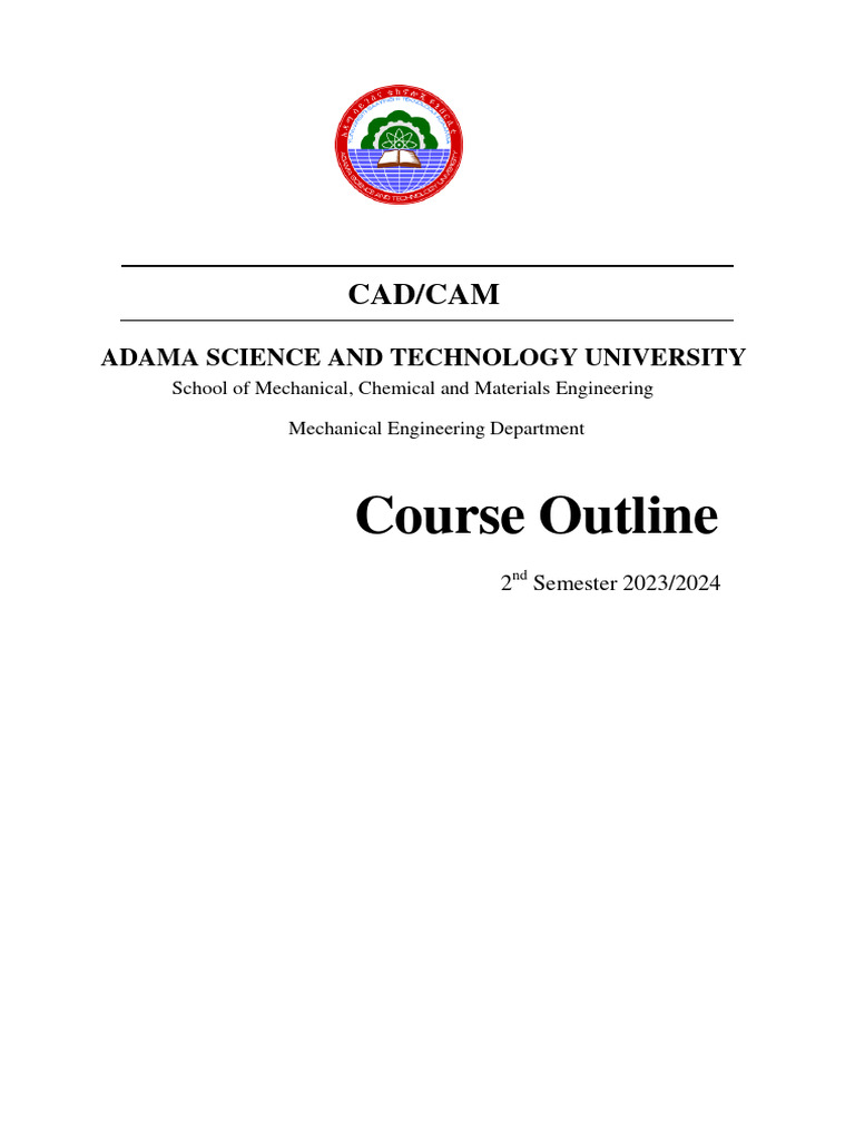 CADCAM Course Outline | PDF | Computer Aided Design | Numerical Control