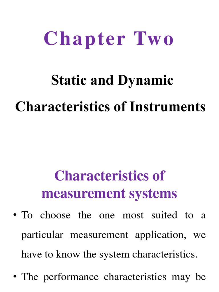 Chapter Two Static and Dynamic Characteristics of instruments@ASTU | PDF | Accuracy And ...